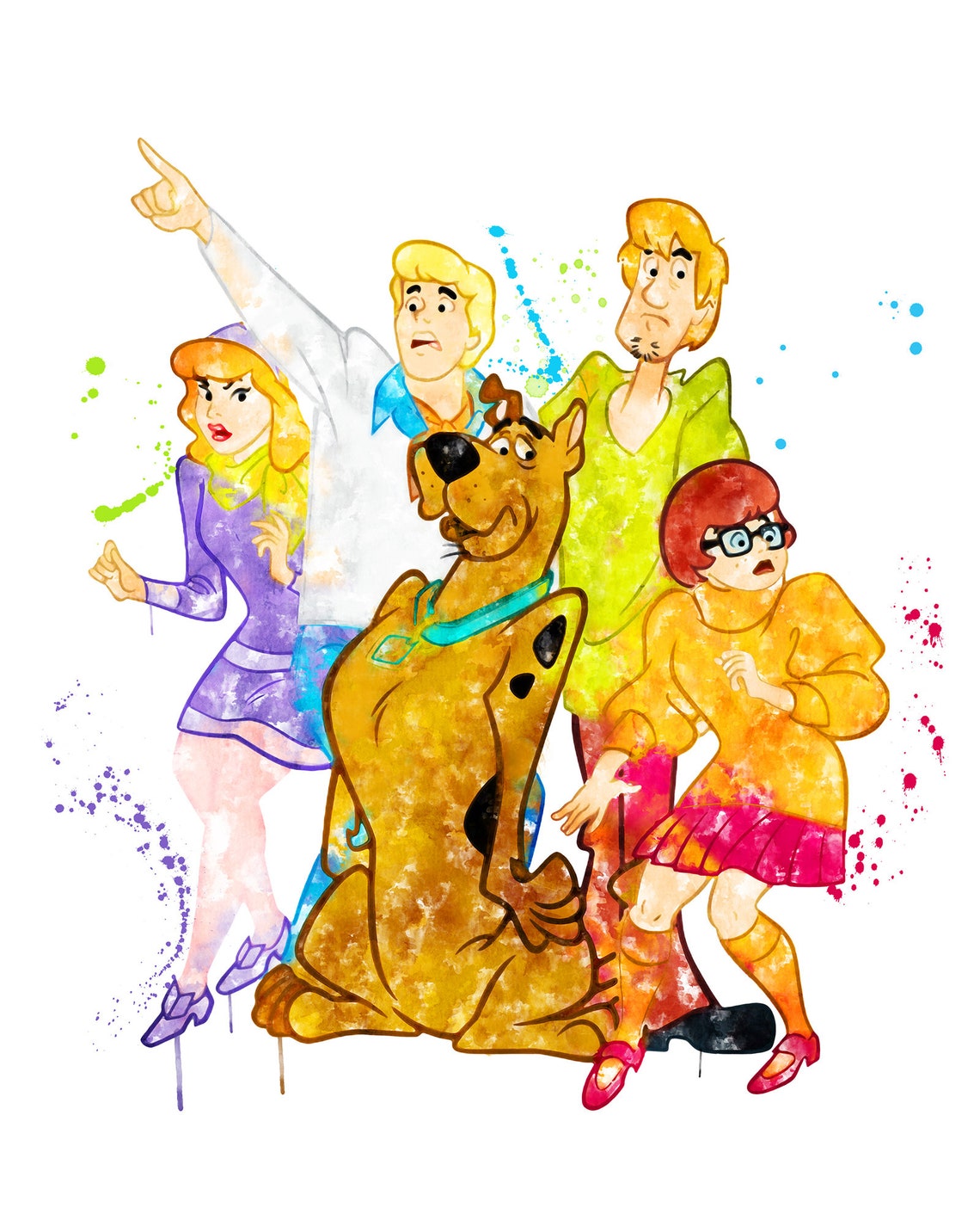 Scooby Doo Art Print Watercolor Printable Poster Set 6 Scooby | Etsy