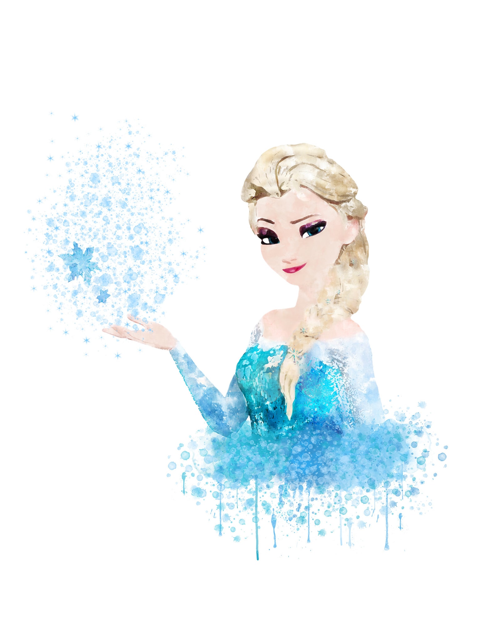 Frozen Elsa Art Pictures Watercolor Printable Frozen Art Print - Etsy