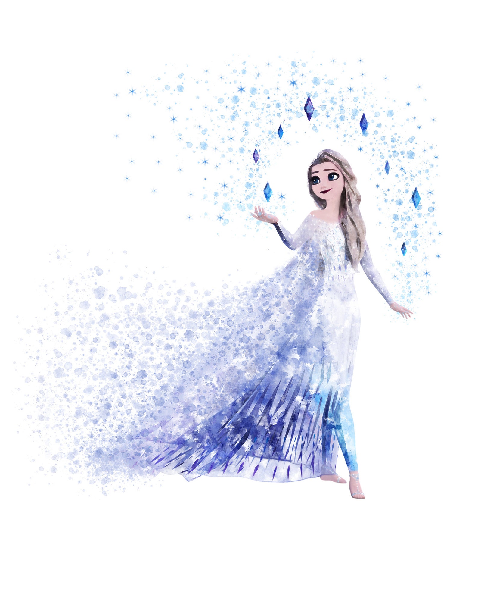 Frozen Watercolor, Princess Elsa Poster, Frozen Art Print, Princess ...