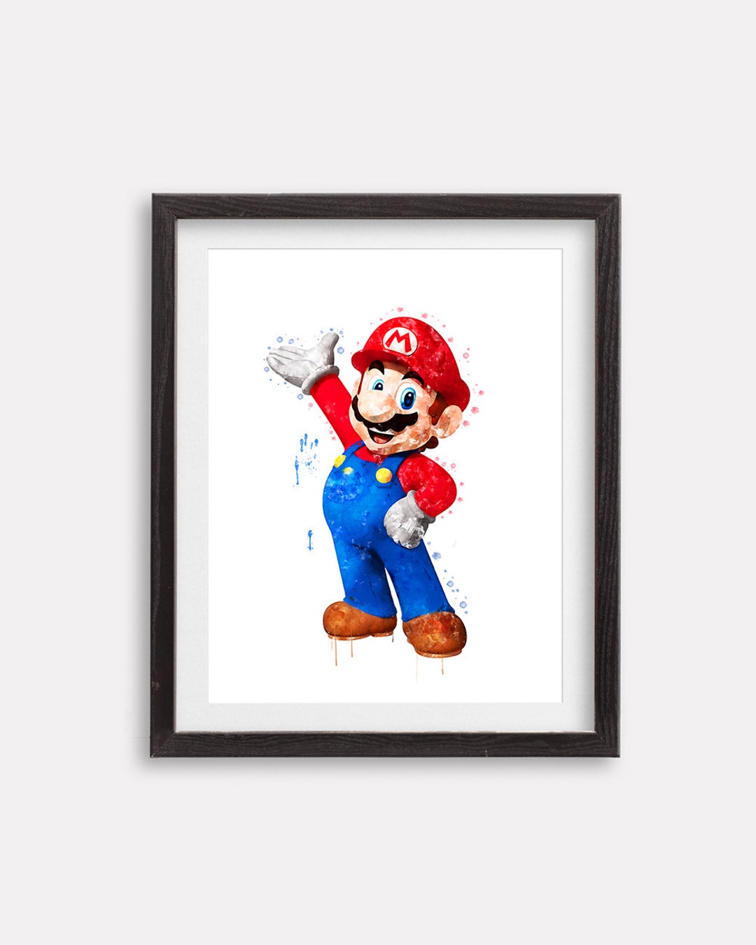 Mario Watercolor Art Print Wall Art Printable Poster Arcade Game Prints ...