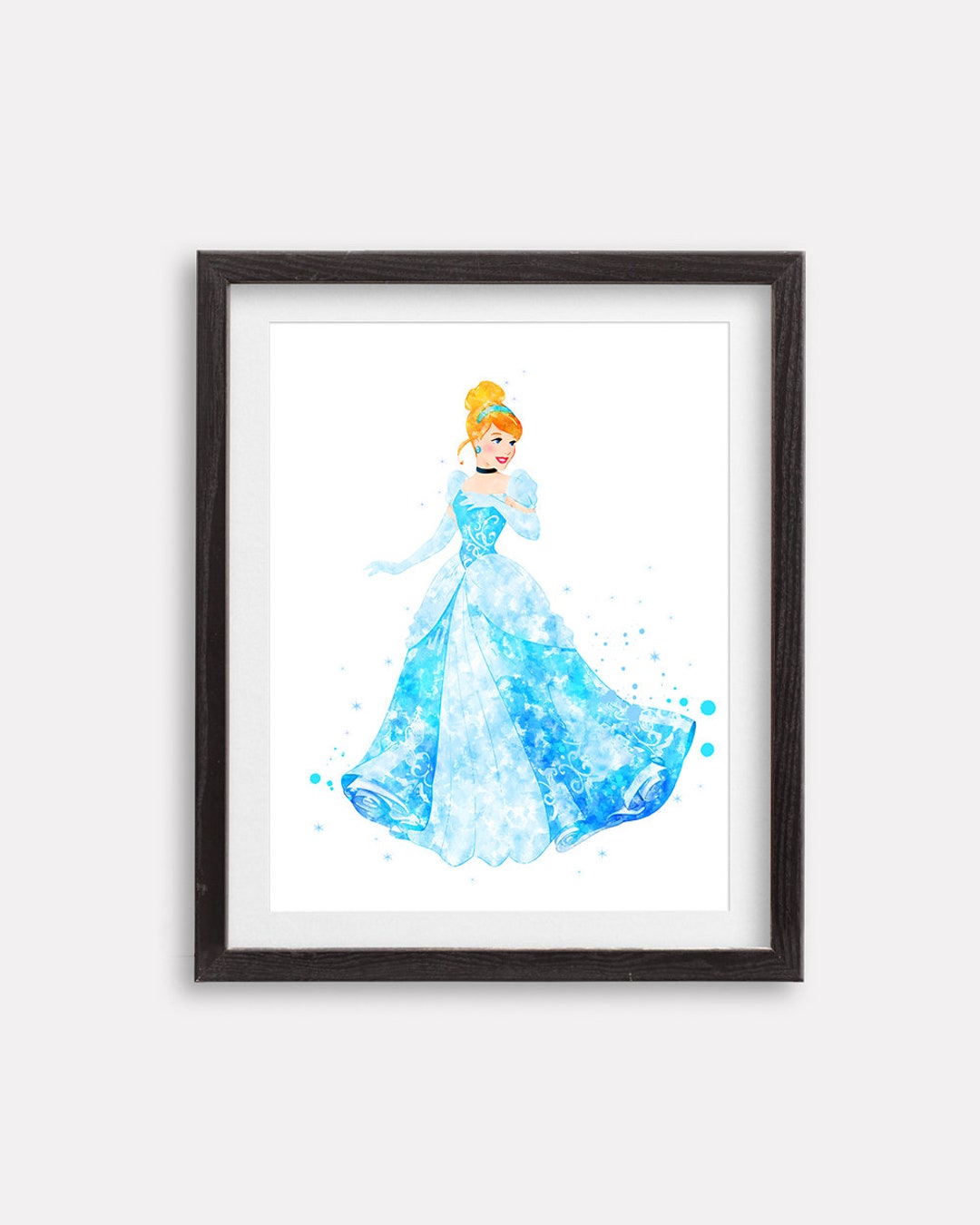 Princess Cinderella Watercolor Art Print Poster Art Copy Printable ...