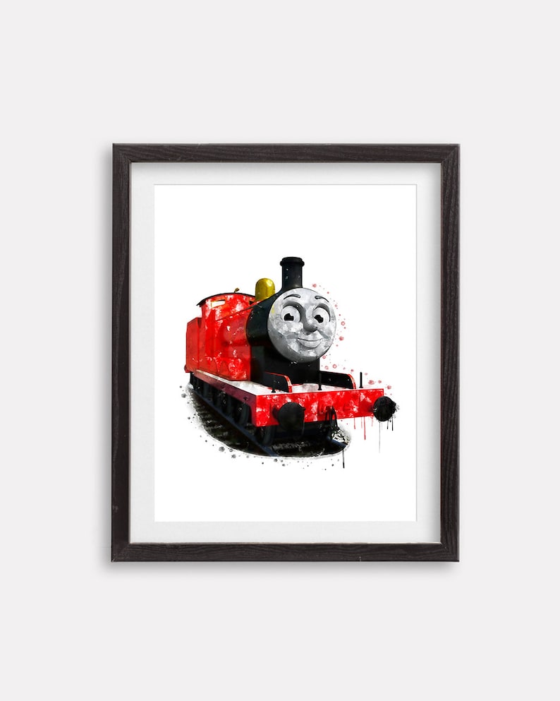 Thomas and Friends Print James Poster Tank Engine Watercolor - Etsy