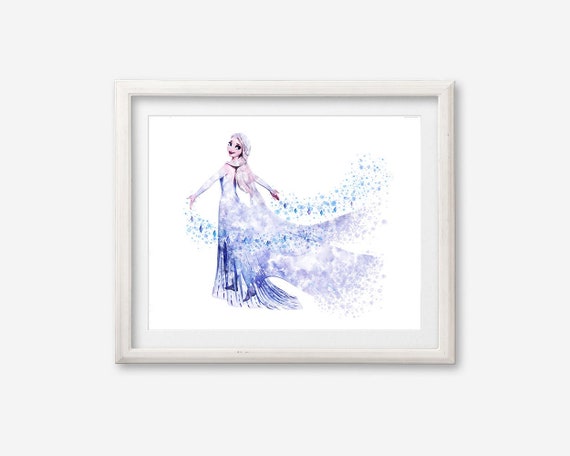 Frozen Elsa Poster Elsa Watercolor Frozen Printable Elsa - Etsy