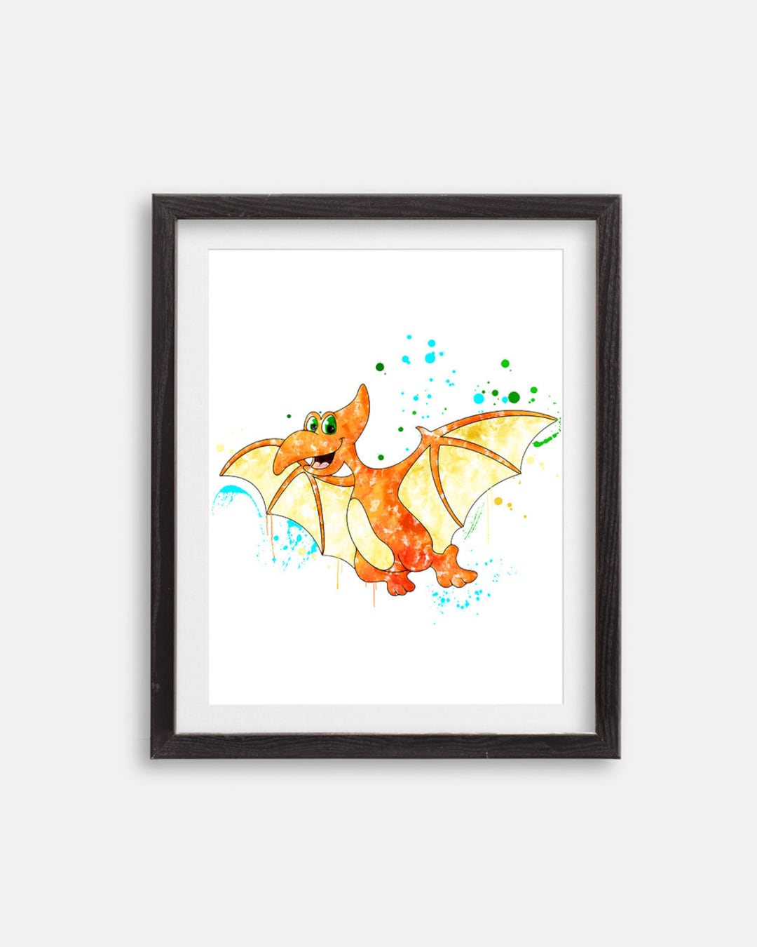 Pterosaur Dinosaur Watercolor Printable Poster Jurassic Animals Artwork ...