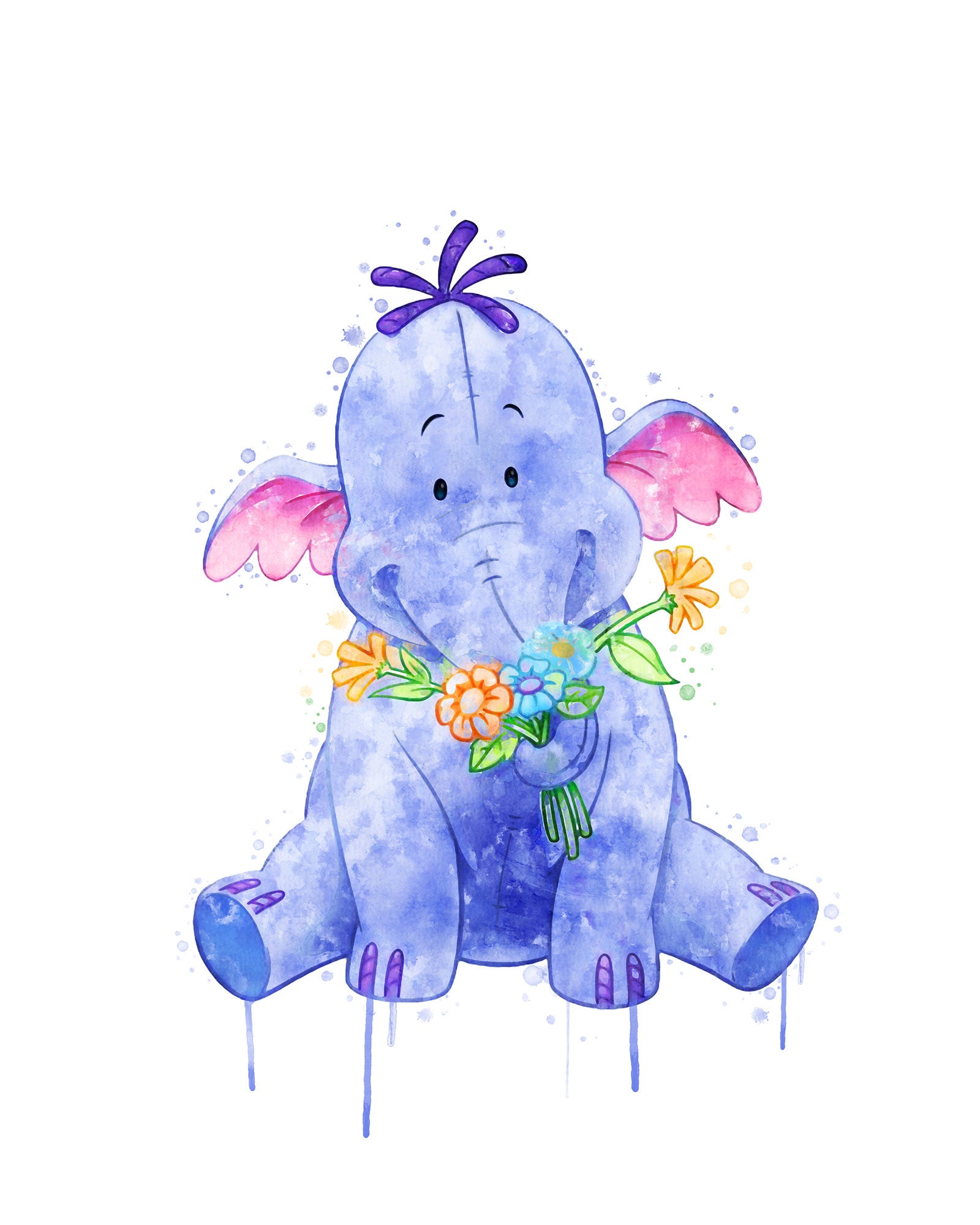 Winnie the Pooh Lumpy Watercolor Art Print Poster Winnie the | Etsy