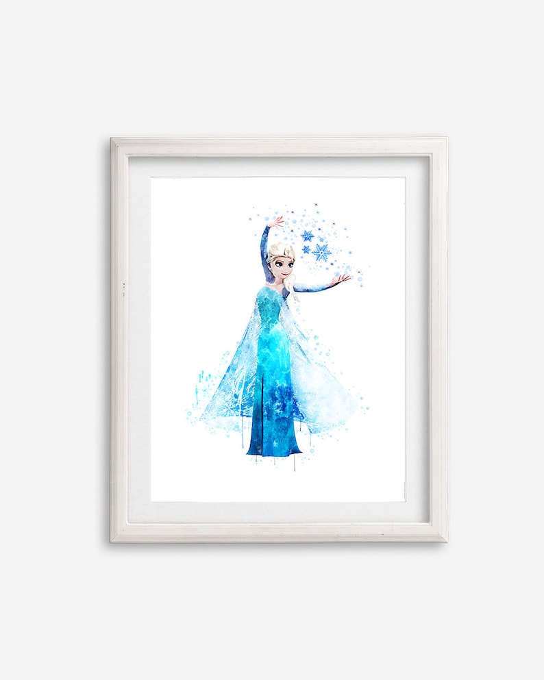Frozen Elsa Watercolor Printable Poster Elsa Art Print Frozen - Etsy