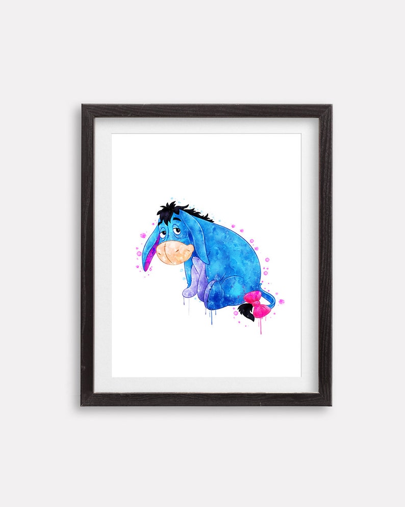 Winnie the Pooh Eeyore Art Print Watercolor Poster Printable - Etsy