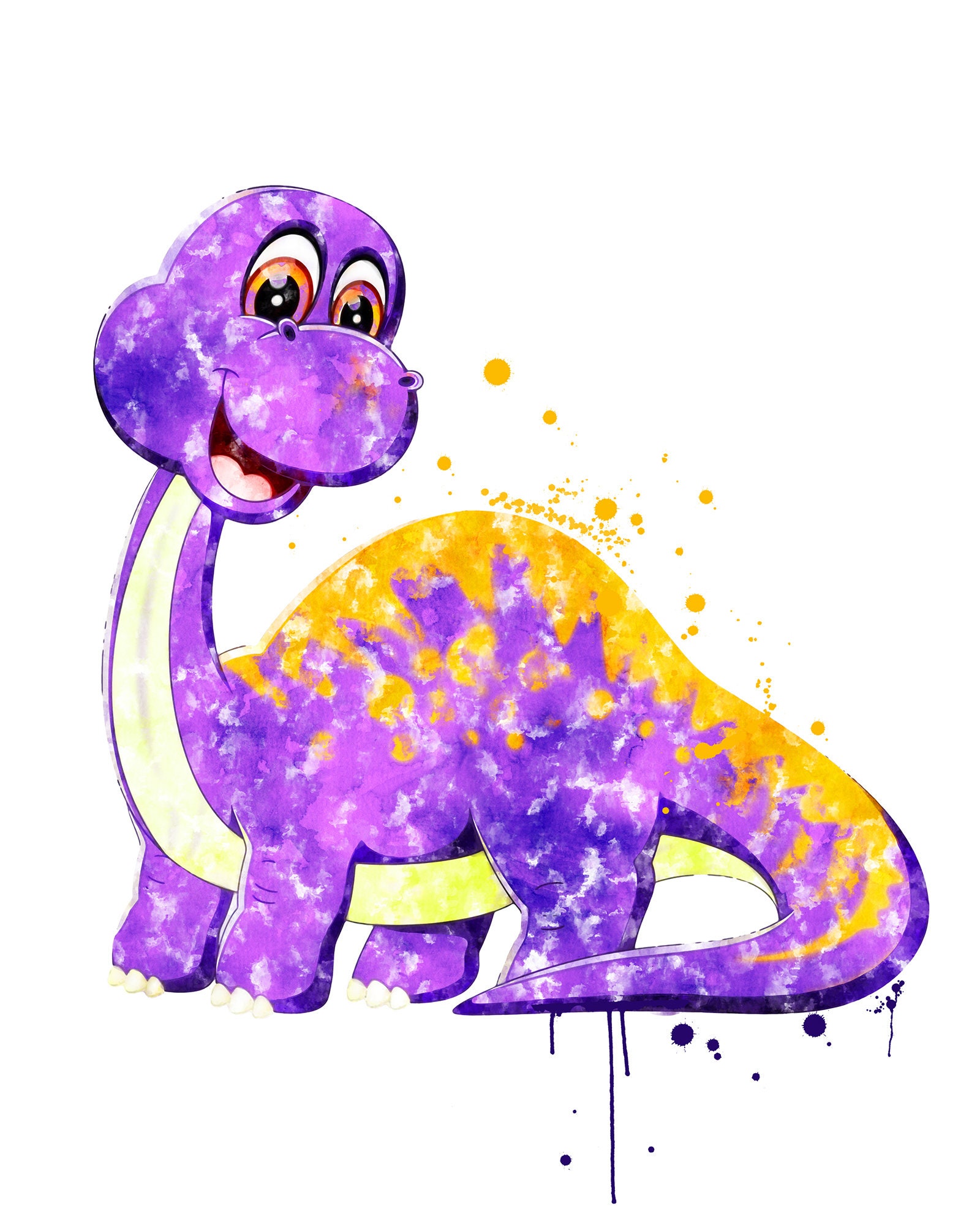 Dinosaurs Watercolor Set 6 Poster Printable Dinosaurs Print - Etsy