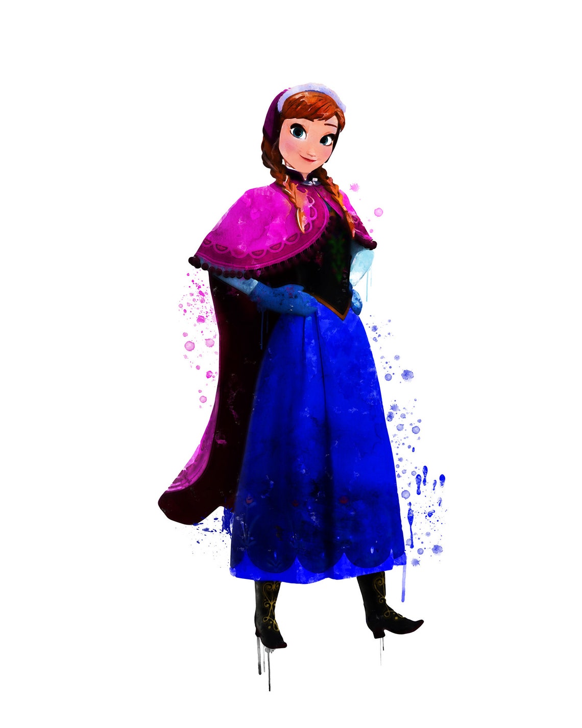 Frozen Anna Watercolor Print Poster Frozen Printable Artwork | Etsy
