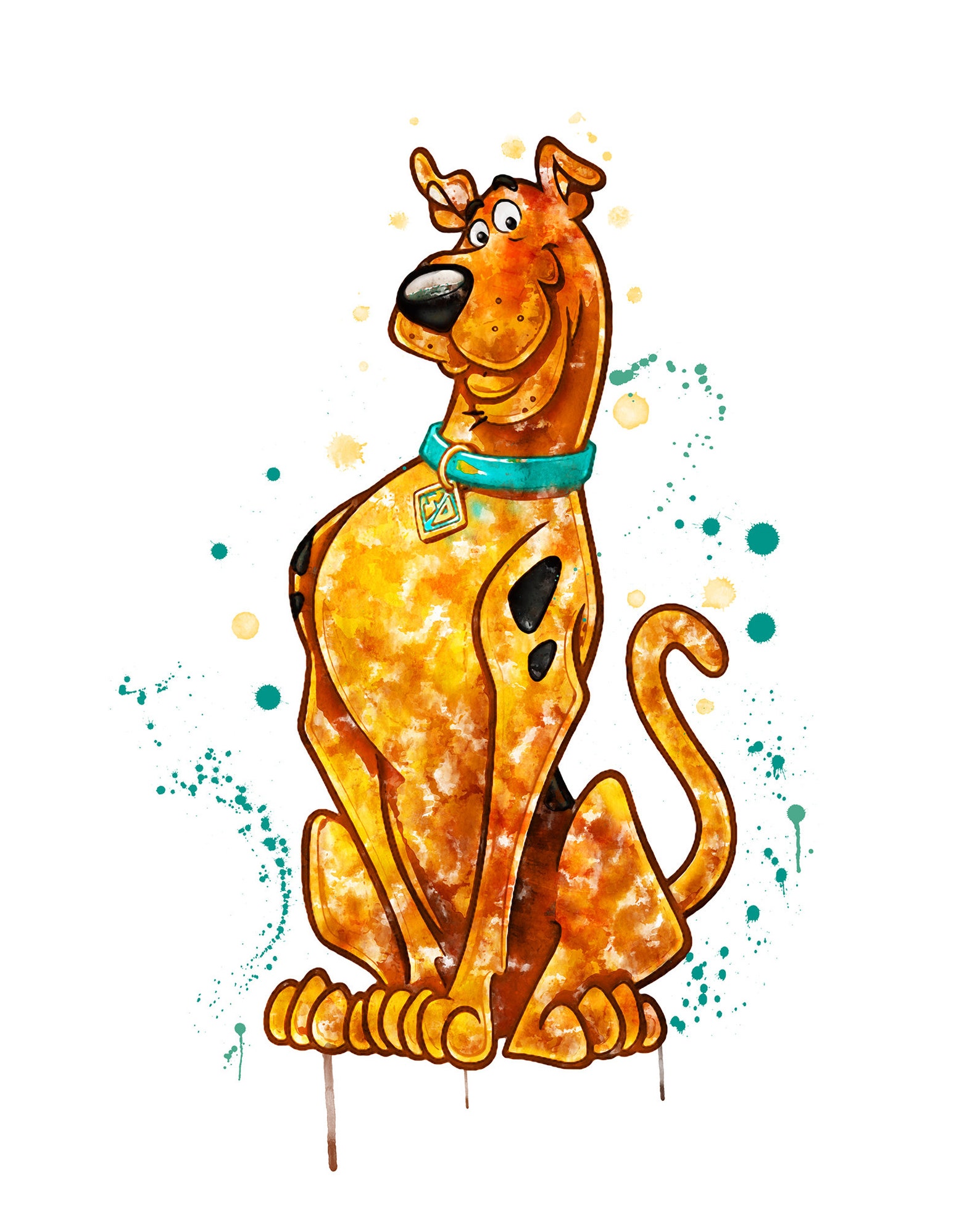 Scooby Doo Art Print Watercolor Printable Poster Set 6 Scooby | Etsy