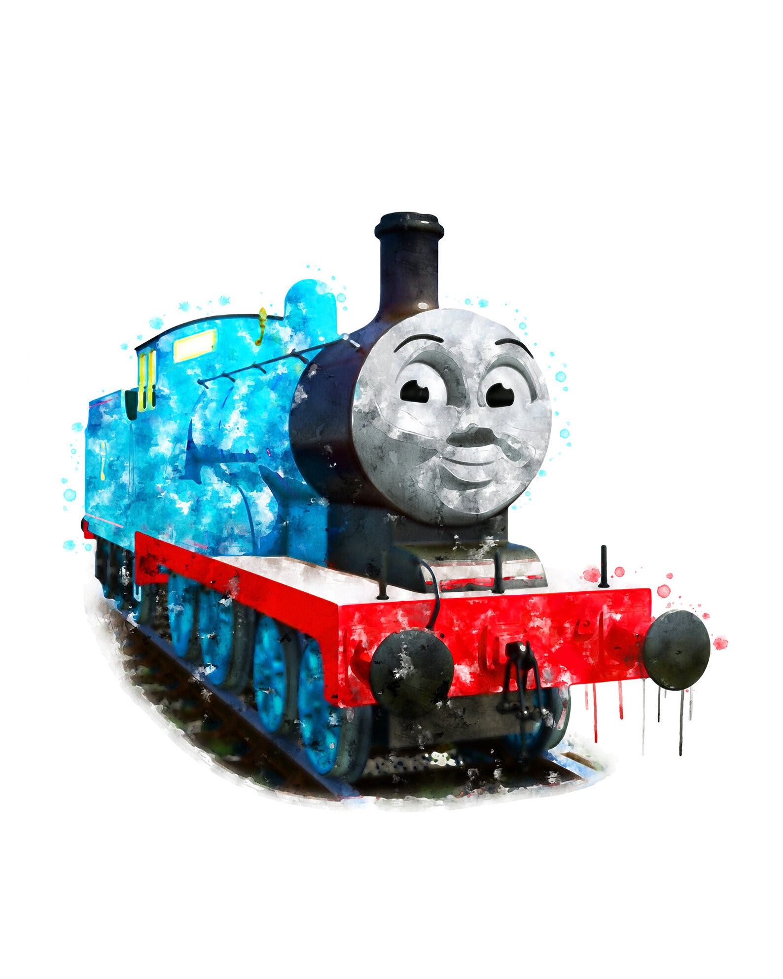 Thomas End Friends Print Edward the Blue Engine Watercolor - Etsy