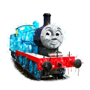 Thomas End Friends Print Edward the Blue Engine Watercolor Poster Train ...
