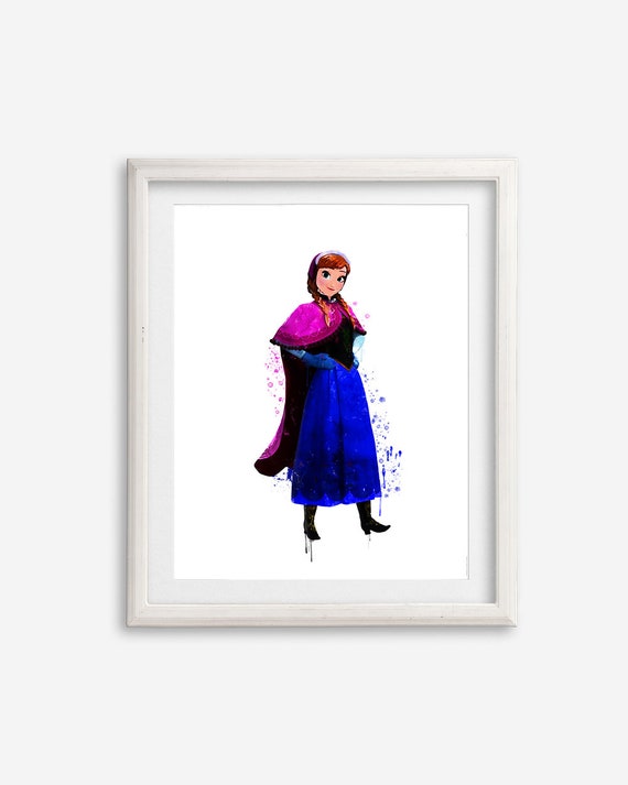 Frozen Anna Watercolor Print Poster Frozen Printable Artwork | Etsy