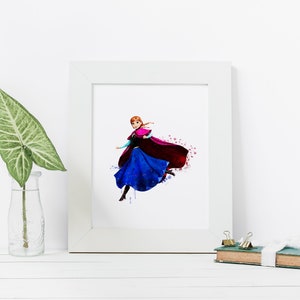 Frozen Anna Artwork Watercolor Printable Art Print Frozen Poster ...