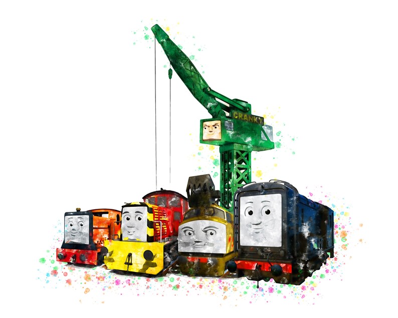 Thomas and Friends Art Print Watercolor Poster Thomas Diesel10 Rusty ...