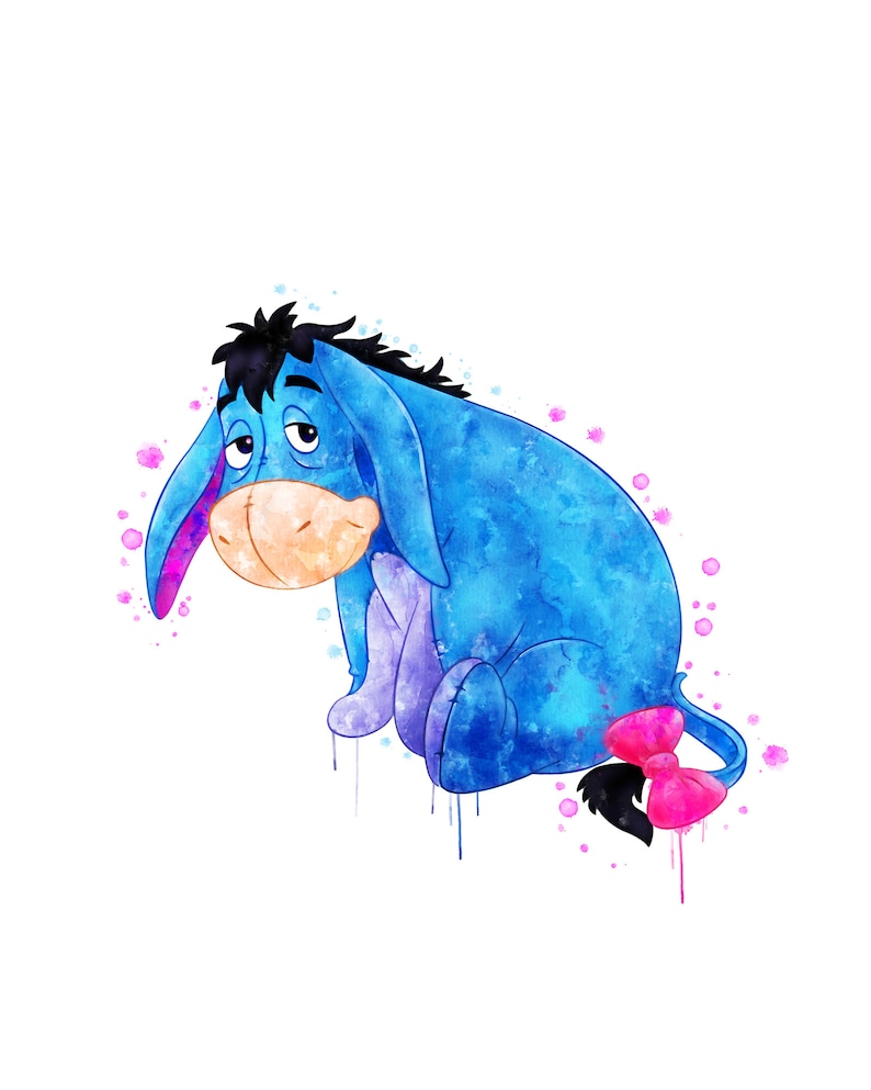 Winnie the Pooh Eeyore Art Print Watercolor Poster Printable - Etsy