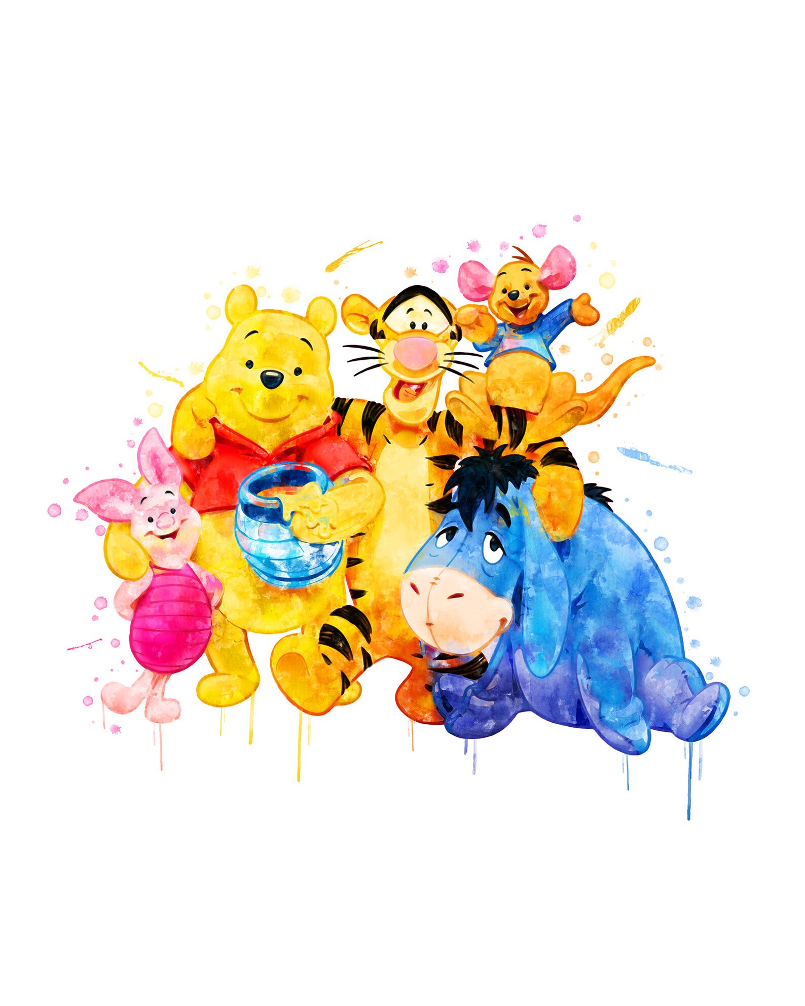 Winnie the Pooh Art Print Watercolor Set 10 Poster Printable | Etsy