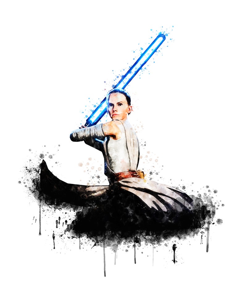 Rey Skywalker Watercolor Star Wars Printable Poster Rey Print - Etsy