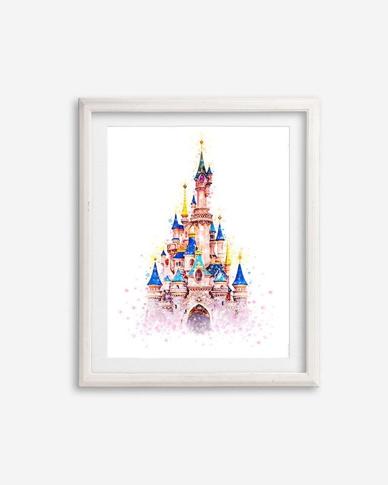 Magic Kingdom Art Print Magic Castle Watercolor Poster - Etsy