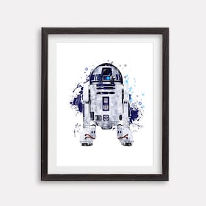 Star Wars Watercolor Print R2-D2 Printable Poster Star Wars Birthday ...