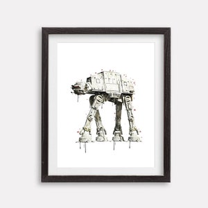 At at Walker Watercolor Print Star Wars Poster Ashoka Printable Jedı ...