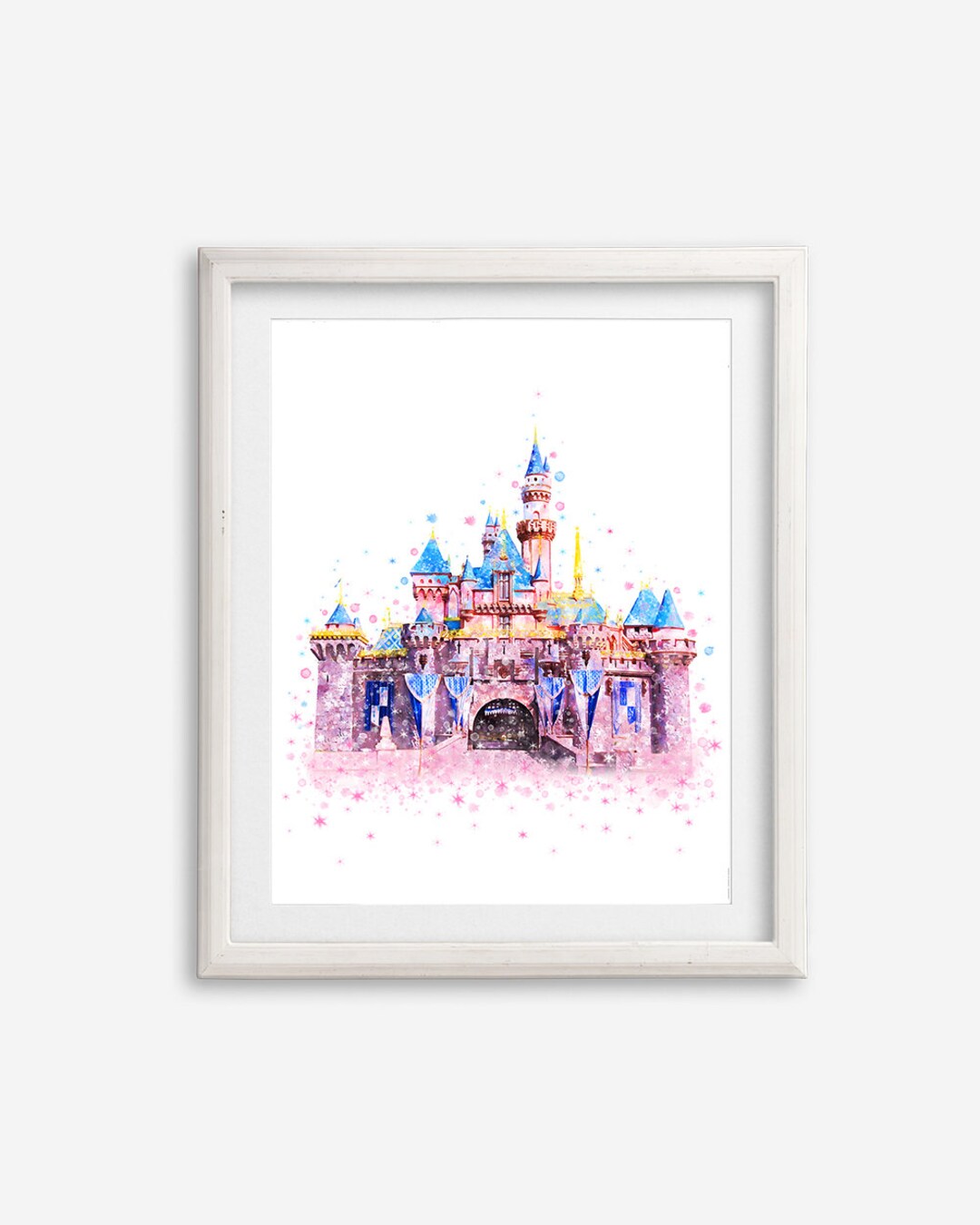 Magic Castle Watercolor Art Print Magic Kingdom Poster Printeble Castle ...