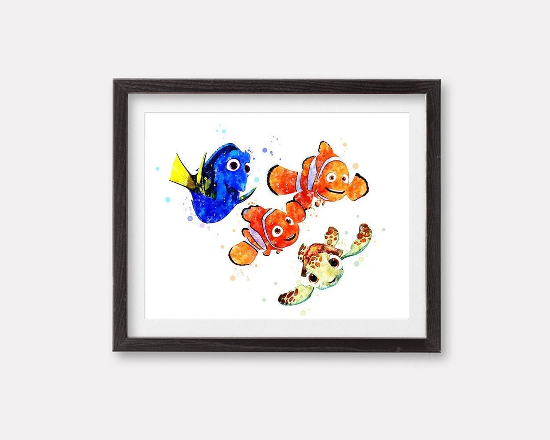 Finding Nemo Watercolor Art Print Poster Printable Fişh Nemo Dory ...