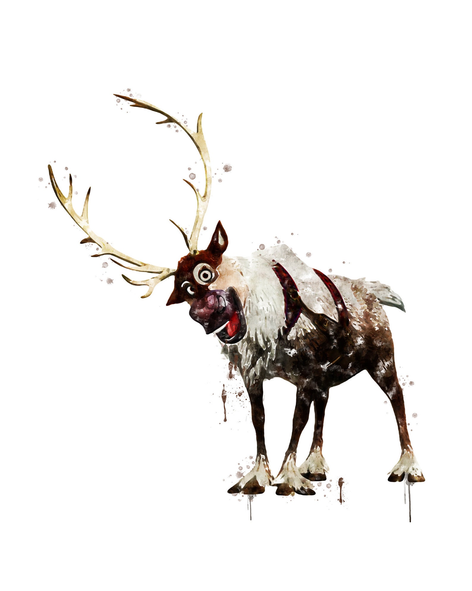 Frozen 2 Watercolor Art Print Sven Printable Poster Princess | Etsy