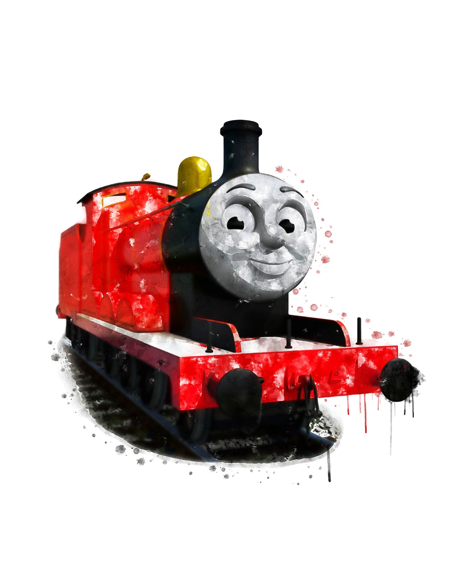 Thomas and Friends Print James Poster Tank Engine Watercolor | Etsy