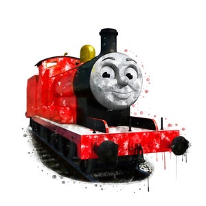 Thomas and Friends Print James Poster Tank Engine Watercolor Thomas the ...