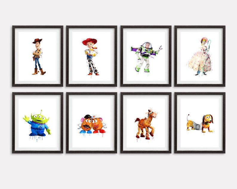 Toy Story Set 8 Print Watercolor Poster Woody Buzz Printable - Etsy