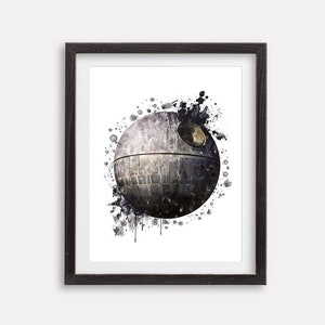Death Star Watercolor Print Star Wars Printable Poster Artwork Darth ...