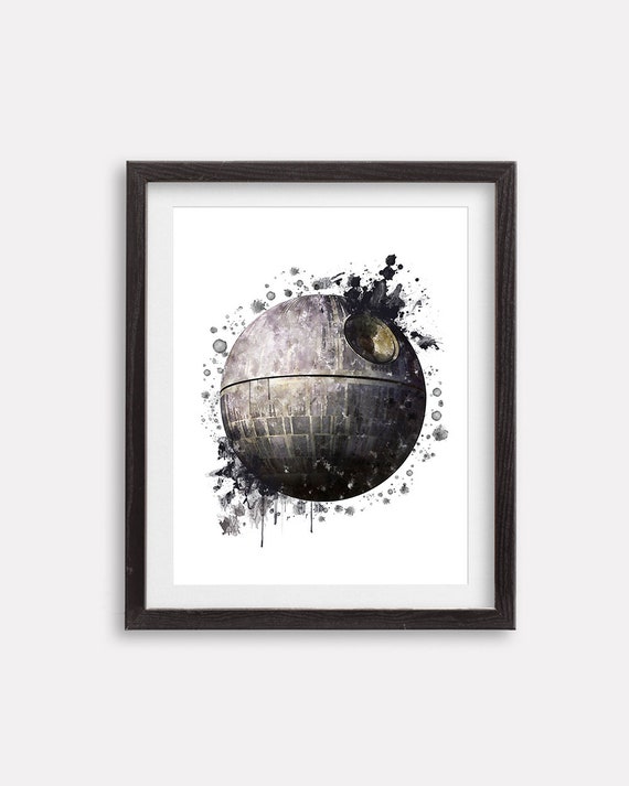 Death Star Watercolor Print Star Wars Printable Poster Artwork - Etsy