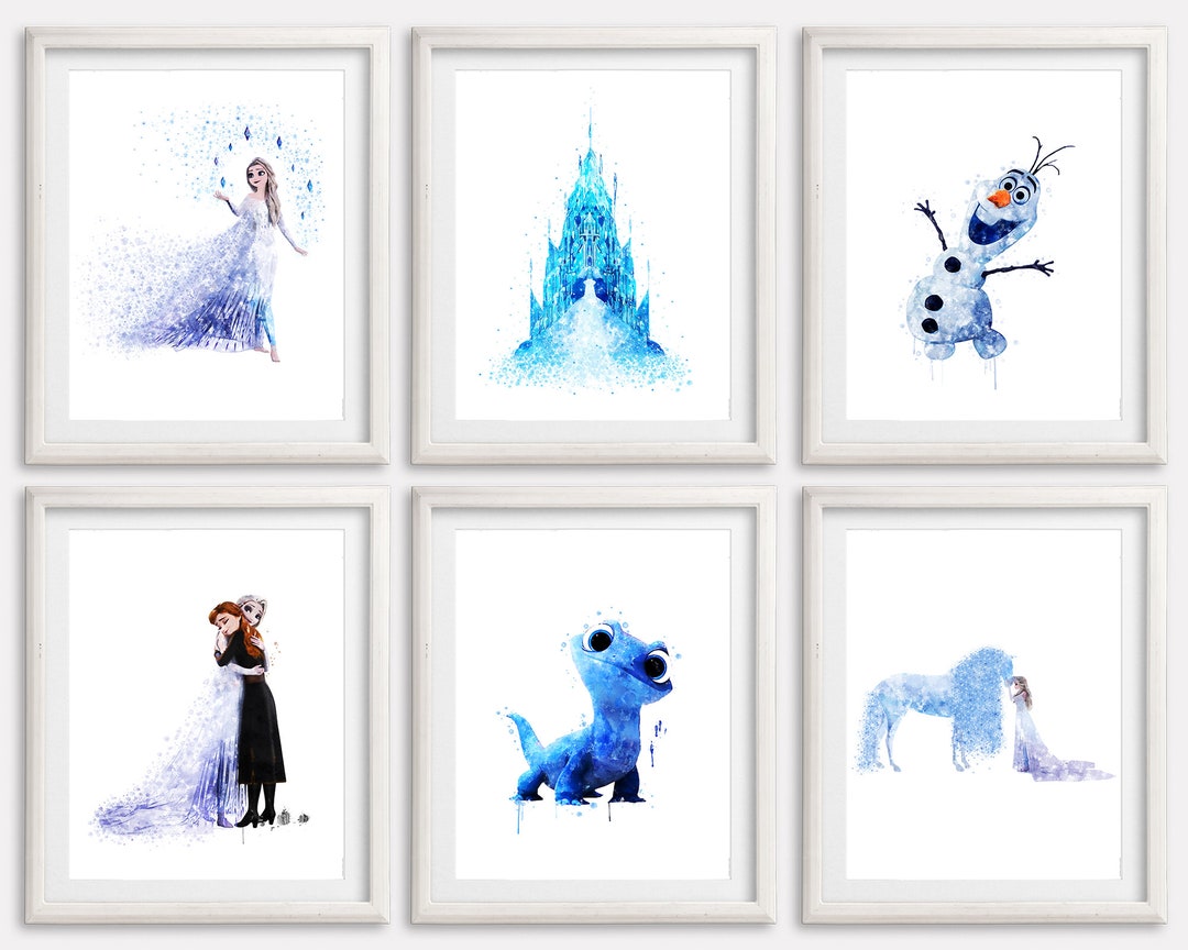 Frozen Watercolor, Princess Elsa Poster, Frozen Art Print, Princess ...