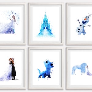 Frozen Watercolor, Princess Elsa Poster, Frozen Art Print, Princess ...