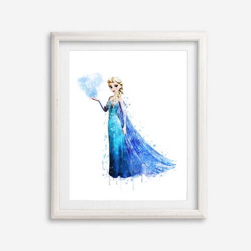 Frozen Elsa Print Watercolor Poster Artwork Printable Painting - Etsy