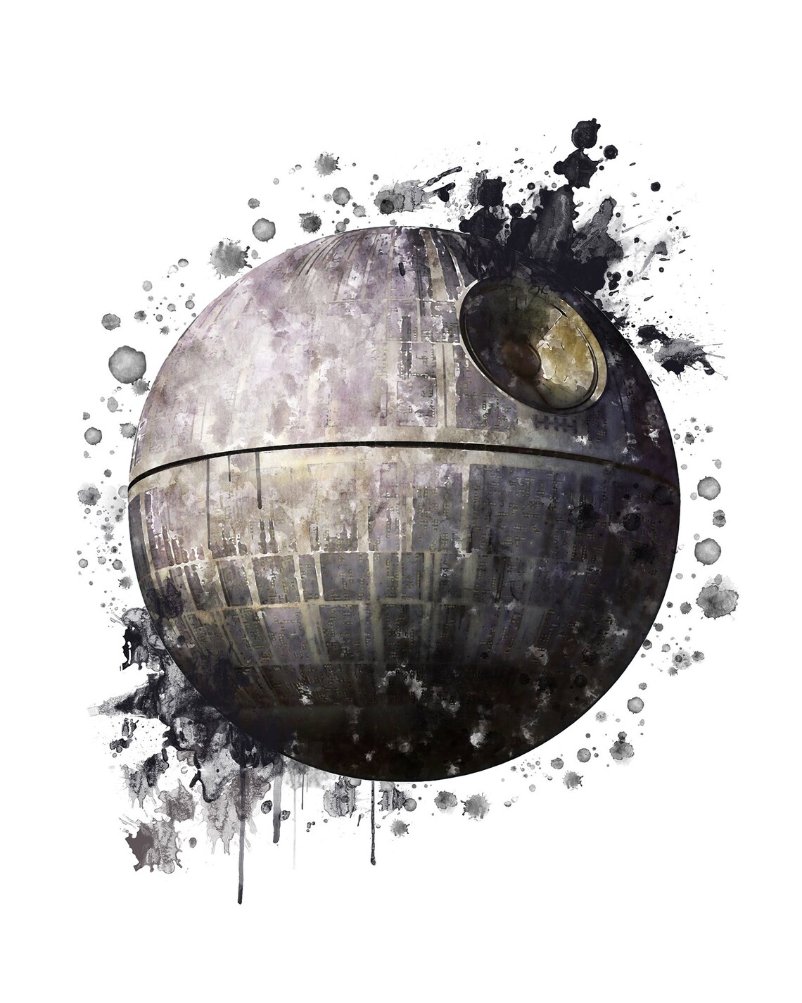 Death Star Watercolor Print Star Wars Printable Poster Artwork - Etsy