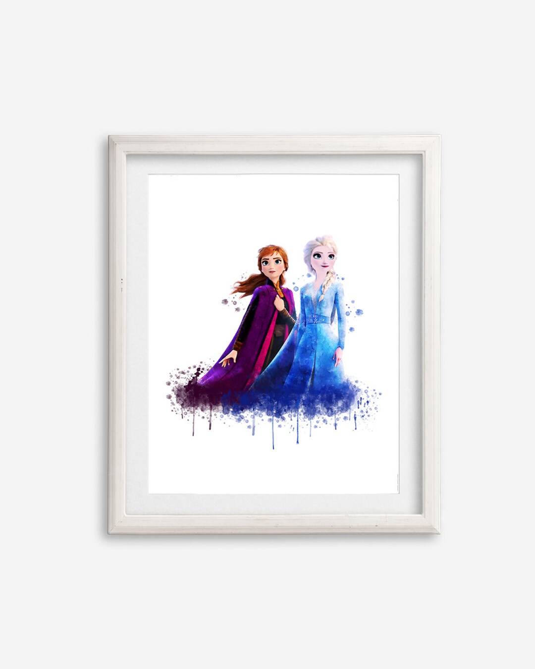 Frozen 2 Elsa and Anna Watercolor Art Print Poster Frozen Printable ...