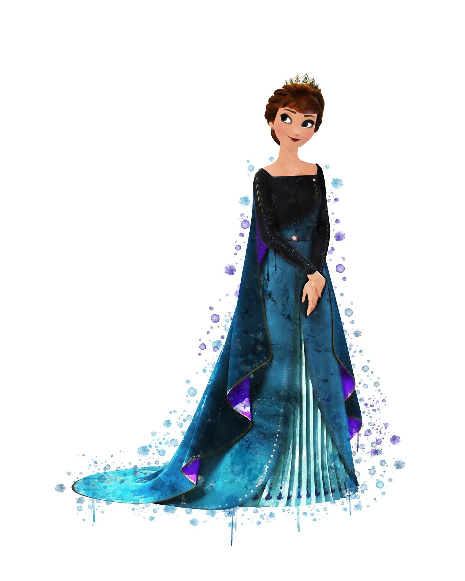 Frozen 2 Watercolor Art Print Printable Set 6 Poster Princess | Etsy