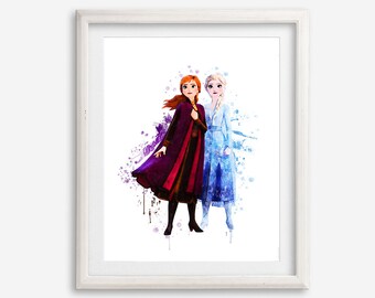 Frozen Watercolor Princess Elsa Poster Frozen Art Print | Etsy