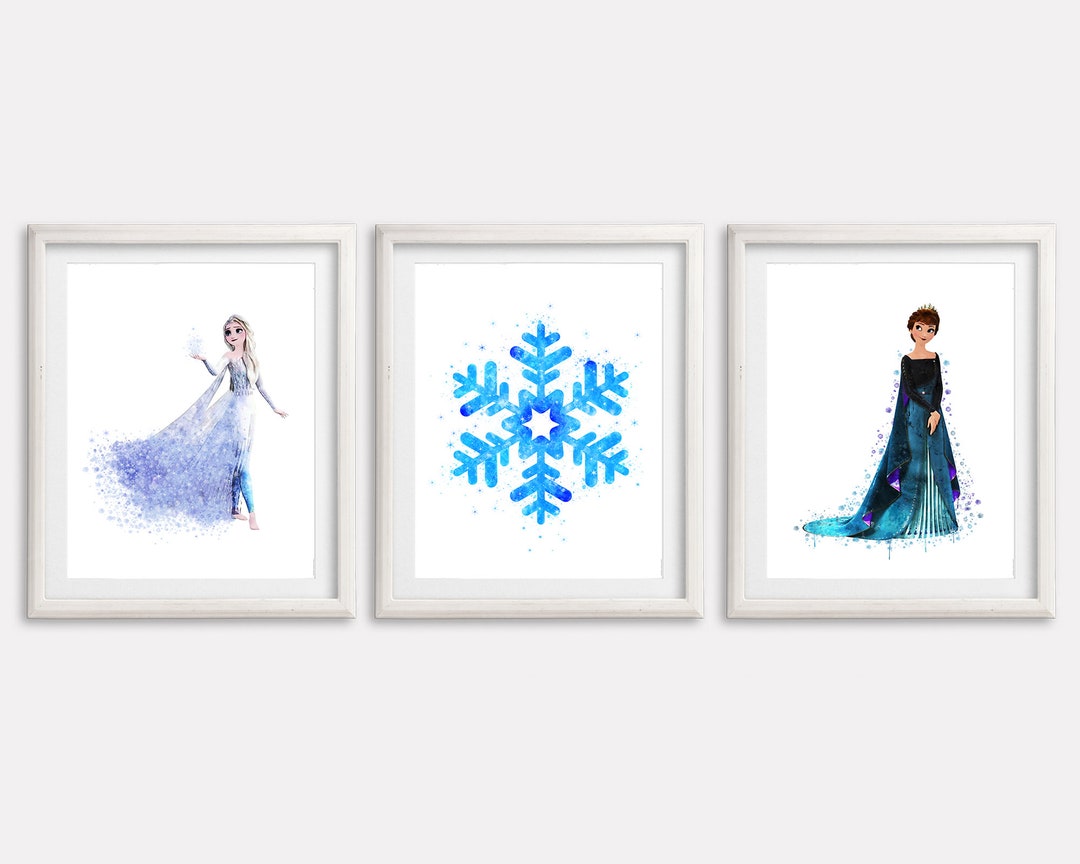 Frozen Set 3 Watercolor Art Print Princess Elsa Poster Printable ...