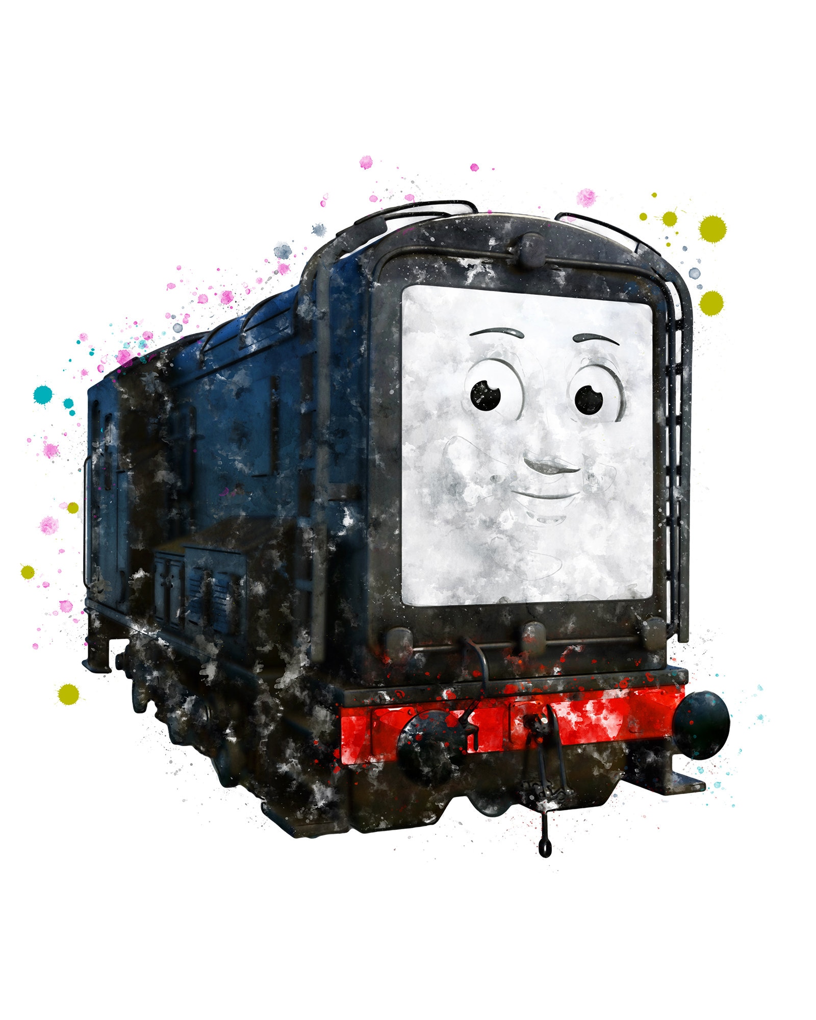 Thomas and Friends Diesel Art Print Watercolor Poster Train Diesel ...