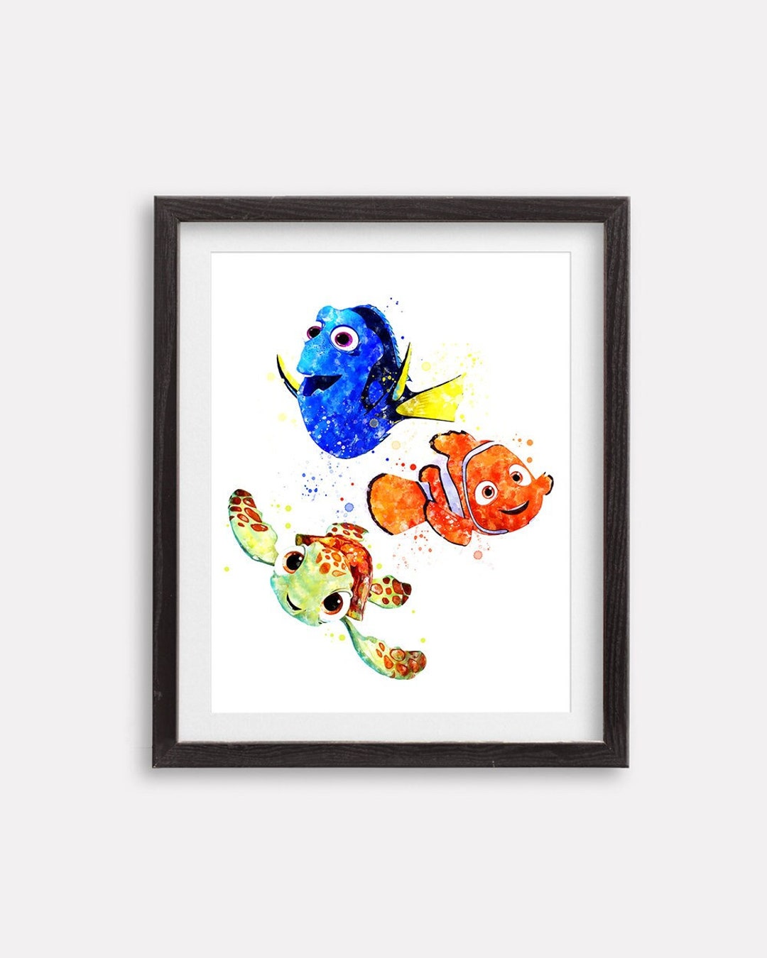 Finding Nemo Dory Squirt Turtle Watercolor Printable Nemo Art Print ...