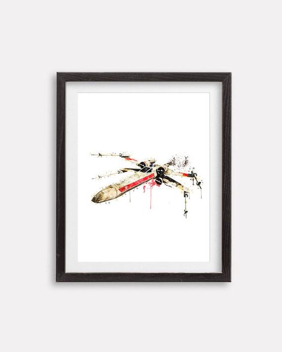 Star Wars Watercolor X-wing Printable Poster Star Wars Poster | Etsy