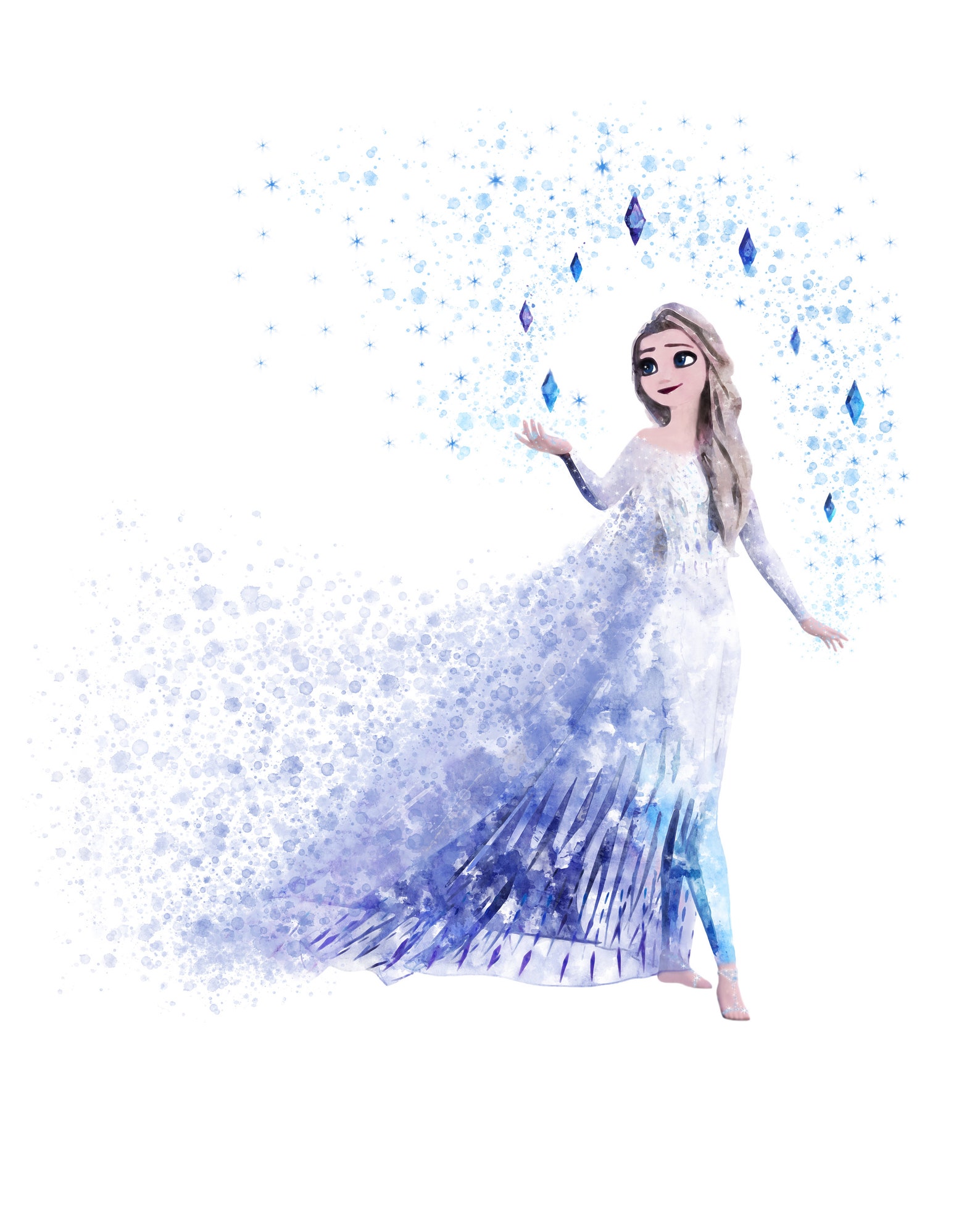 Frozen 2 Watercolor Art Print Set6 Printable Poster Princess Anna and ...