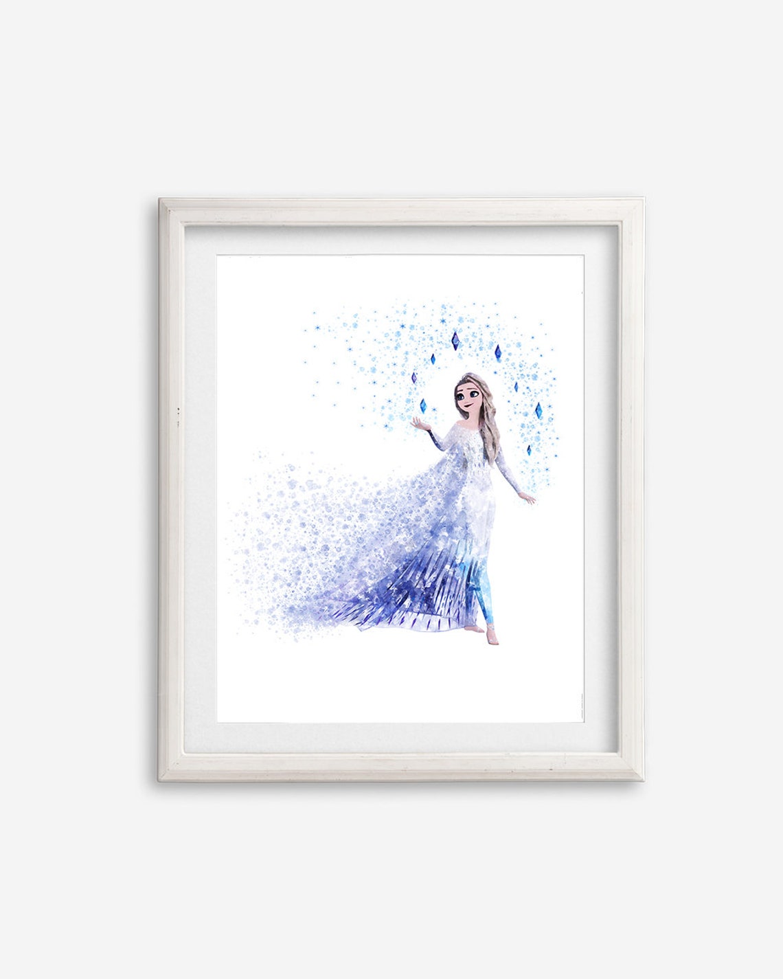 Frozen 2 Elsa Watercolor Art Print Printable Poster Princess Anna and ...