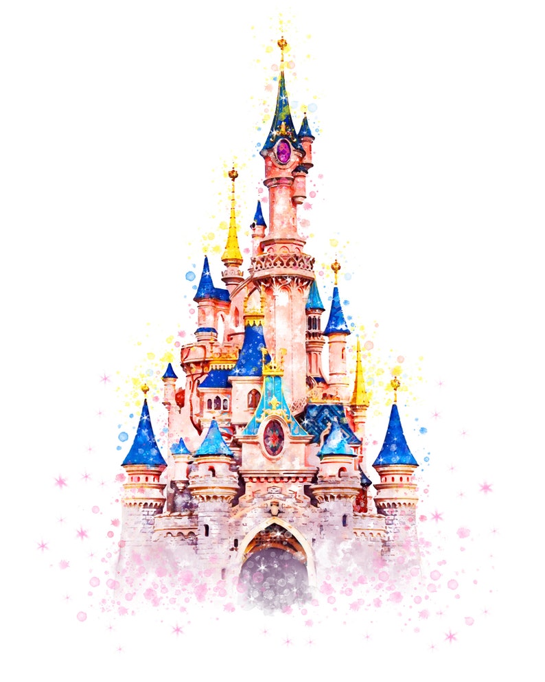 Magic Kingdom Art Print Magic Castle Watercolor Poster - Etsy
