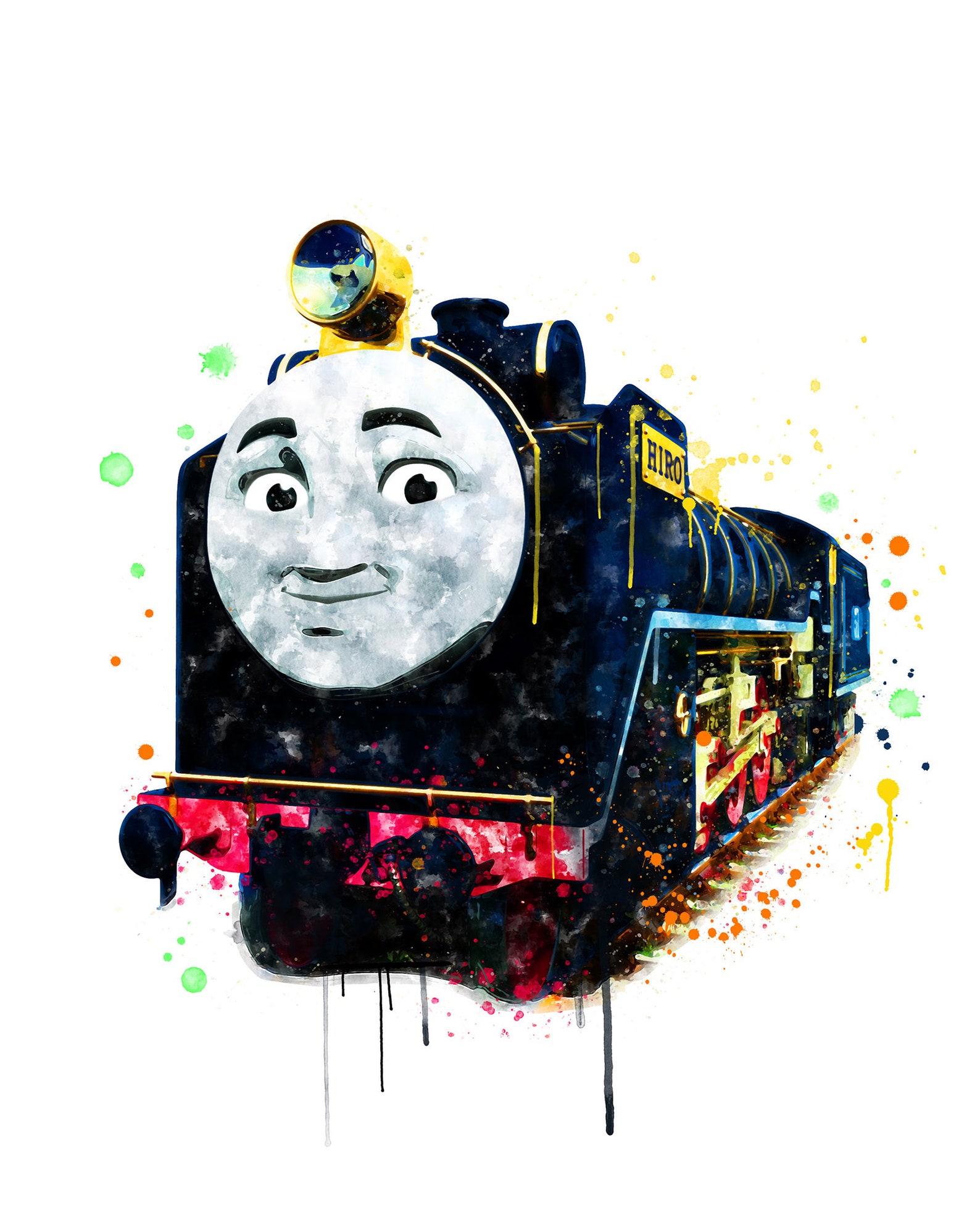 Thomas and Friends Watercolor Hiro Poster Thomas Hiro | Etsy