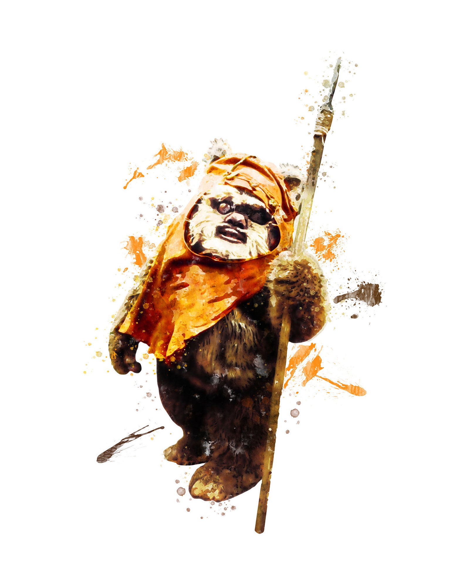 Star Wars Watercolor Print Ewok Poster Ewok Printable Poster Star Wars ...