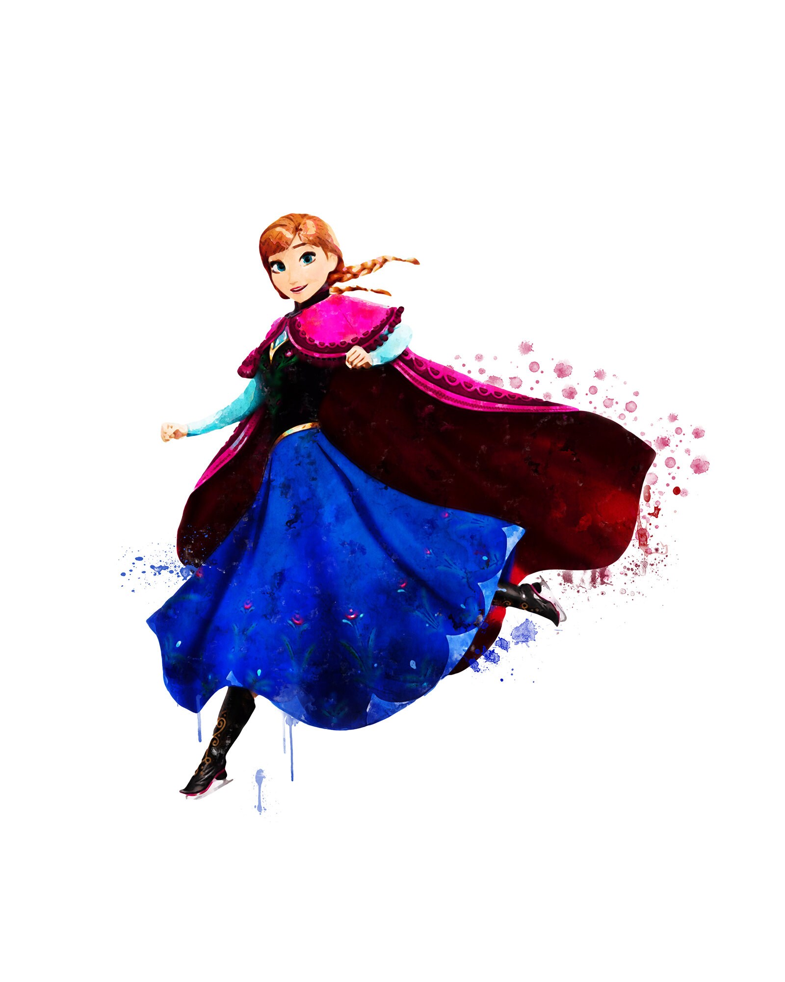 Frozen Anna Artwork Watercolor Printable Art Print Frozen - Etsy
